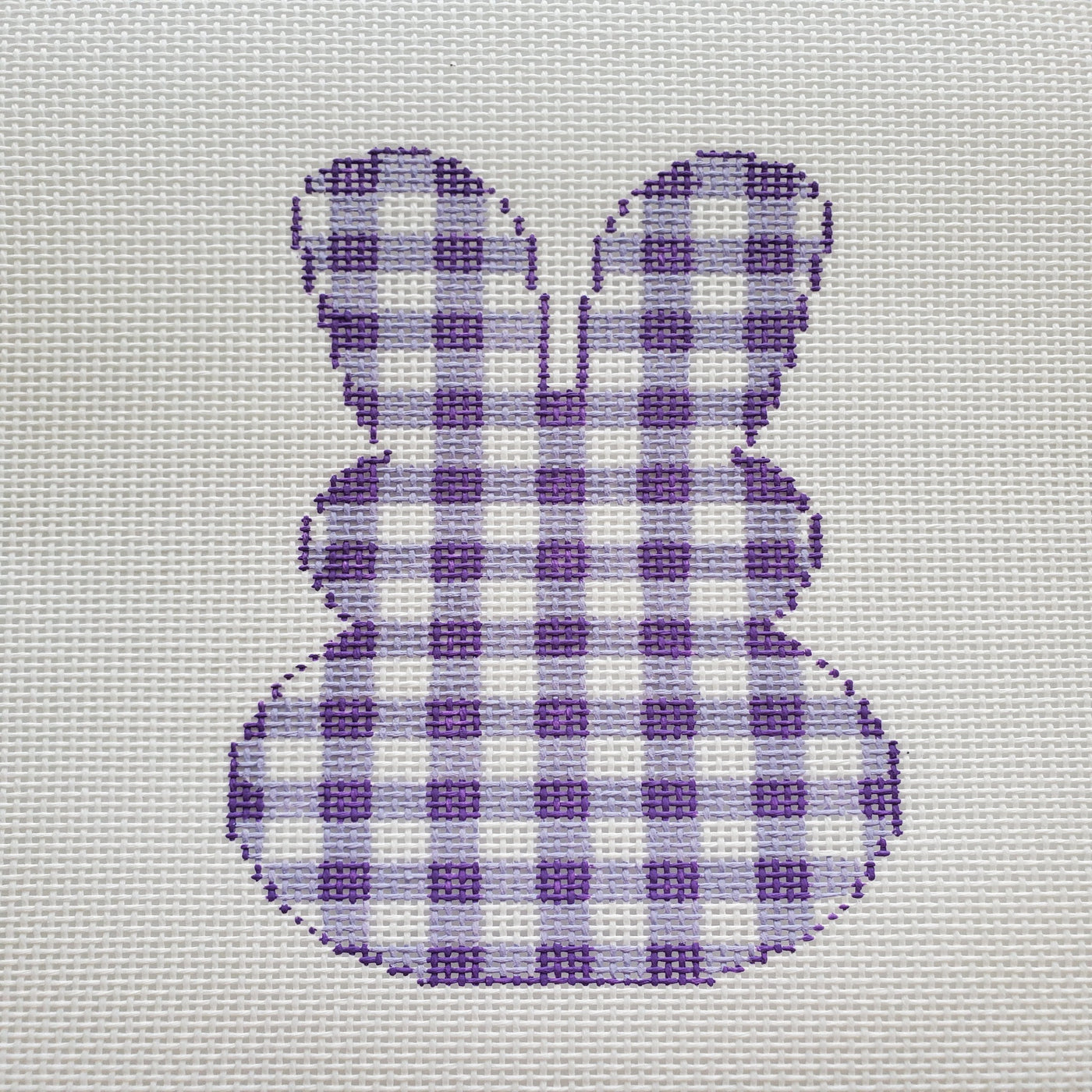 Gingham Peeps Bunny Canvas Design | Silver Stitch Needlepoint