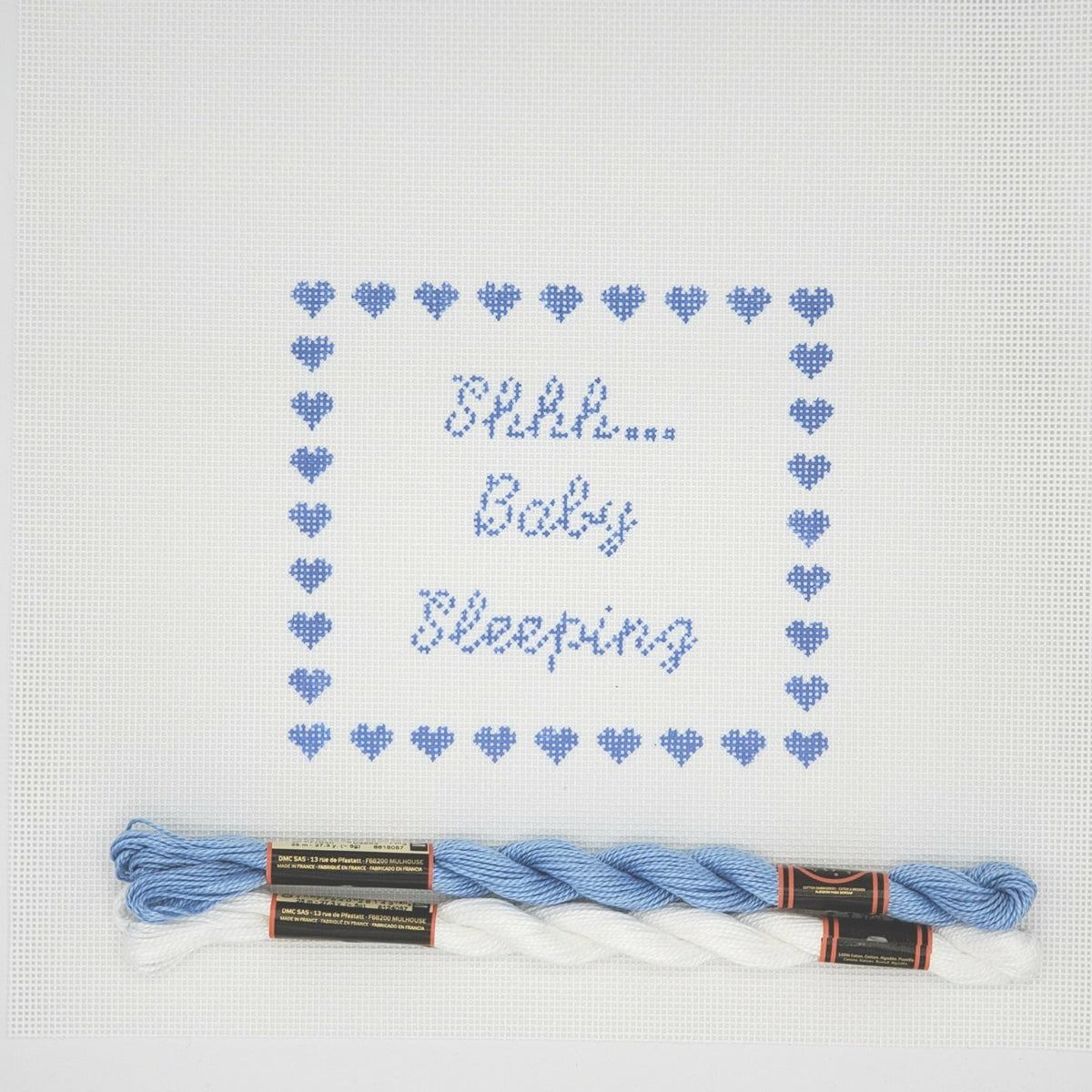 Shhh... Baby Sleeping Kit Canvas Design | Silver Stitch Needlepoint