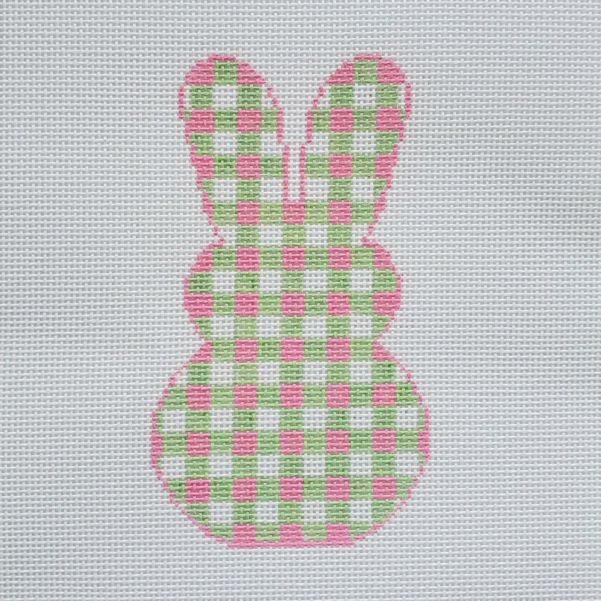 Gingham Peeps Bunny Canvas Design | Silver Stitch Needlepoint